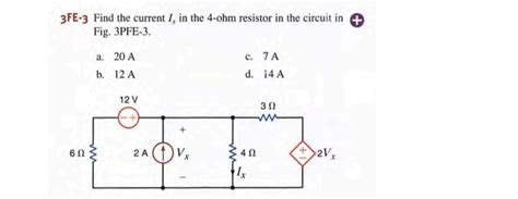 3 Fe 3 Find The Current Ix In The 4 Ohm Resistor In The Circuit Infig