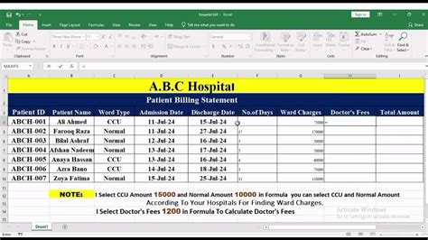 Ms Excel Bill Statments Youtube