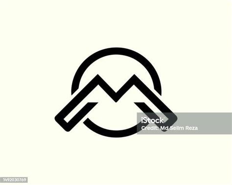 M 문자 원형 라인 로고 0명에 대한 스톡 벡터 아트 및 기타 이미지 0명 개념 광고 Istock