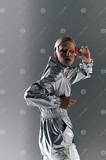 Bizarre Woman With Sci Fi Glasses Stock Image Image Of Lifestyle