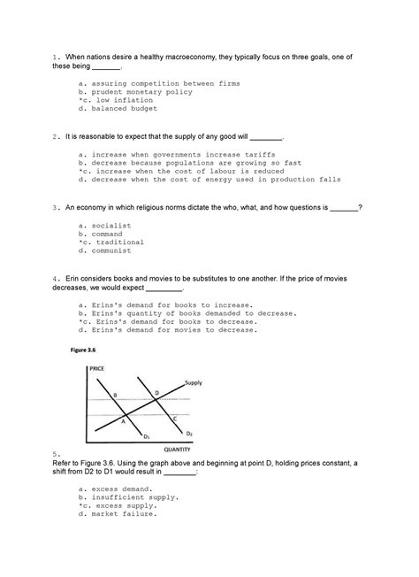ECON Midterm A KEY Spring When Nations Desire A Healthy Macroeconomy They