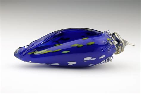 11a Cobalt Sea Shell Pottery Blown Glass Raku Pottery Workshops