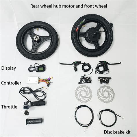 14 인치 24v36v48v 350w 500w Gearless 브러시리스 허브 모터 전기 자전거 변환 키트 전기 스쿠터 모터