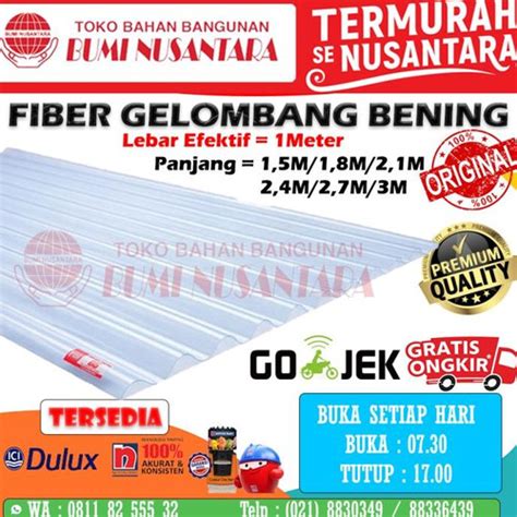 Jual ATAP ASBES FIBER BENING MACAM UKURAN TRANSPARAN PIBER GELOMBANG