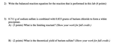Write The Balanced Reaction Equation For The Reaction