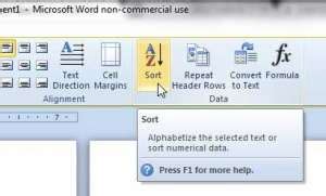 How To Sort A Table In Word 2010 Solve Your Tech