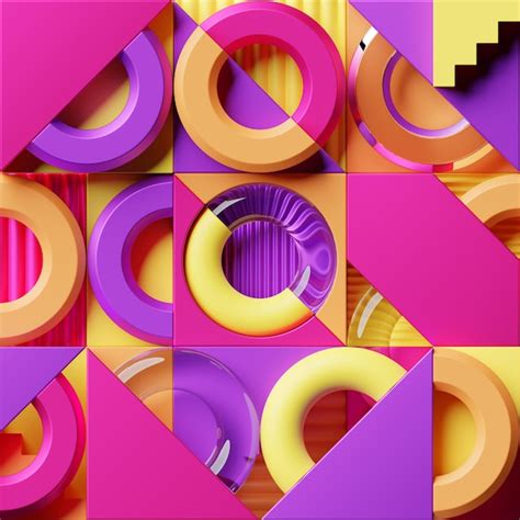 Premium Photo 3d Geometric Shapes Realistic Render Design Abstract