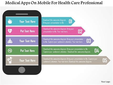 Medical Apps On Mobile For Health Care Professional Flat Powerpoint