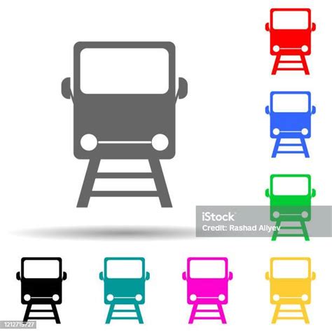 Une Icône De Style Multicolore De Train Simple Glyphe Vecteur Plat