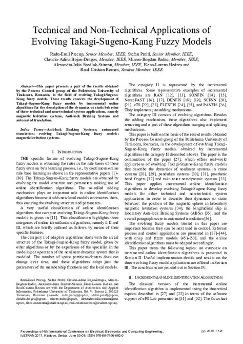 Pdf Technical And Non Technical Applications Of Evolving Takagi Sugeno Kang Fuzzy Models