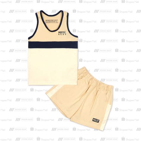 Moose Gear Light Beige Combi Sando With Short Set Sds Iw Shopee Philippines