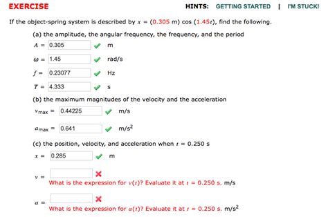 solved if the object spring system is described by x