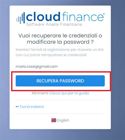 Recupero Credenziali Con Email Guida Online Cloud Finance