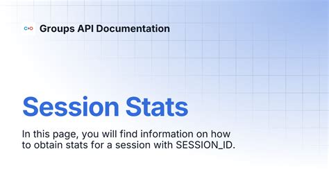 Session Stats Groups Api Documentation