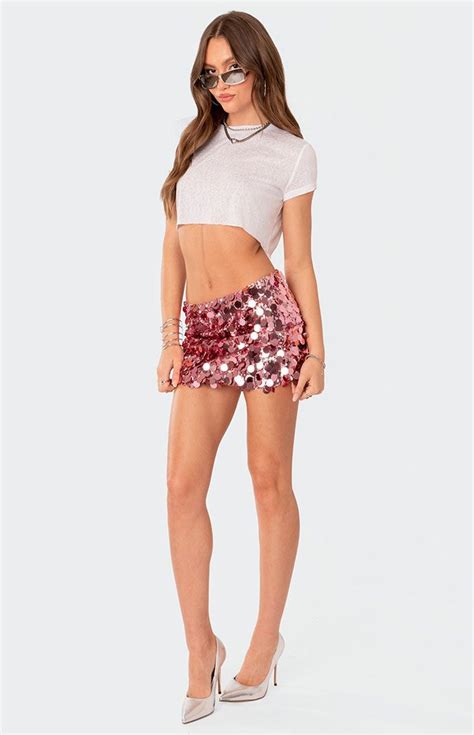 Edikted Sabina Low Rise Sequin Mini Skirt Pacsun