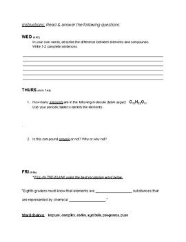 8th Grade Science Warmup W Lab Safety TPT