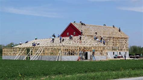 Ohio Amish Barn Raising May 13th 2014 In 3 Minutes And 30 Seconds