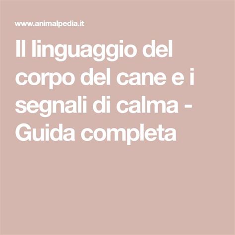 Il LINGUAGGIO DEL CORPO Del CANE Come Capire I Suoi Segnali