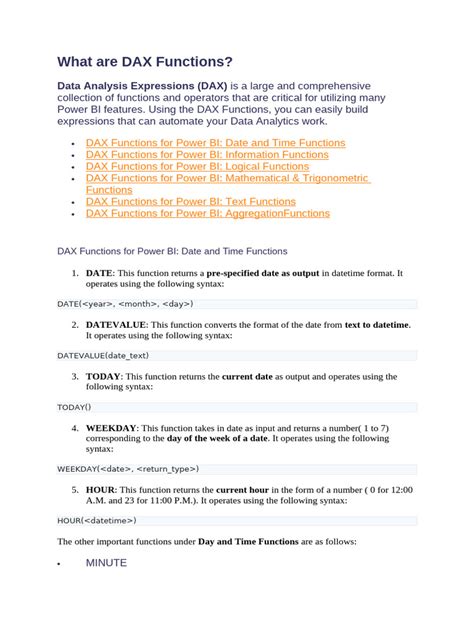 what are dax functions pdf function mathematics elementary