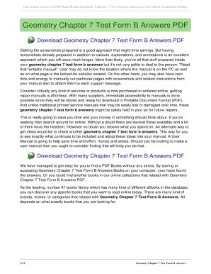 Chapter 7 Test B Geometry Answers Fill Online Printable Fillable Blank PdfFiller