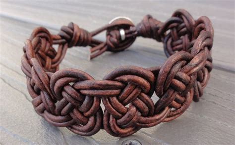Wide Leather Celtic Knot Bracelet Single Leather Wrap Bracelet Unisex