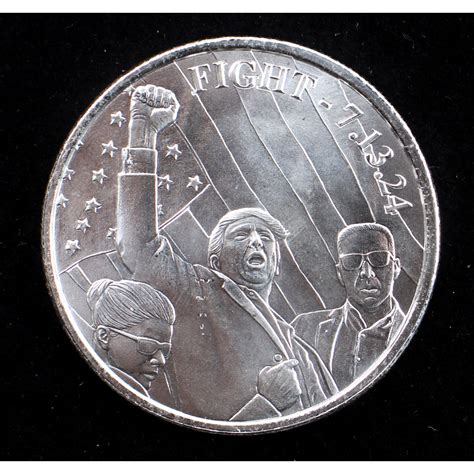 2024 Donald Trump Fight 1 Oz 9999 Fine Silver Coin Pristine Auction