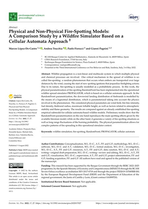 Pdf Physical And Non Physical Fire Spotting Models A Comparison