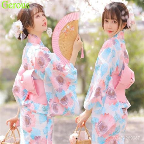 熱賣gerous和服女正裝傳統日本日系和風性感改良中國風拍照寫真神明少女和服 蝦皮購物