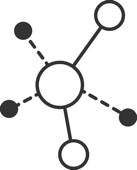 Connections Graph Line Icon Simple Modern Flat Vector Illustration