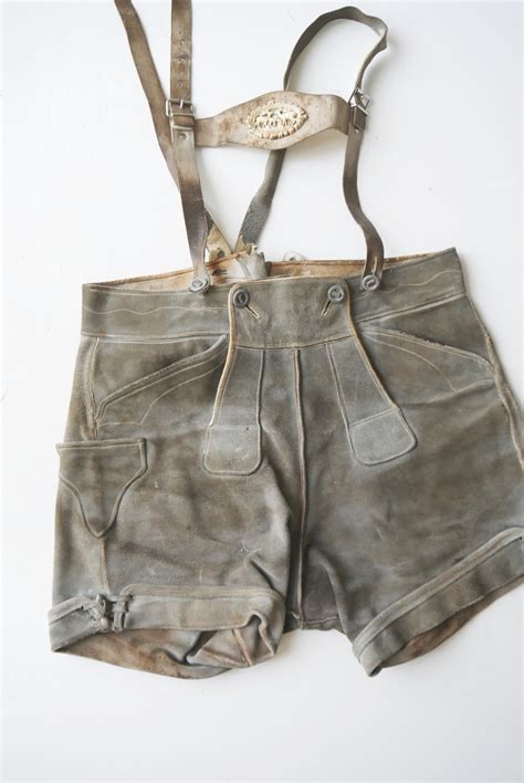 Short Leather Trousers Scout 60s Grey Very Greasy Deer Carrier