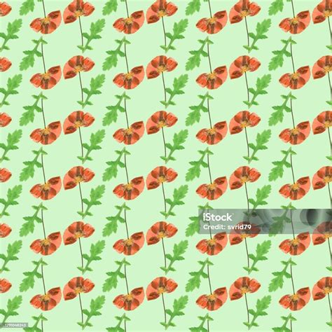 양 귀 비 그림 꽃의 질감 연속 복제를 위한 매끄러운 패턴입니다 꽃 배경 직물 면 직물 사진 콜라주 벽지에 사용하기 위해 커버 0명에 대한 스톡 벡터 아트 및 기타 이미지