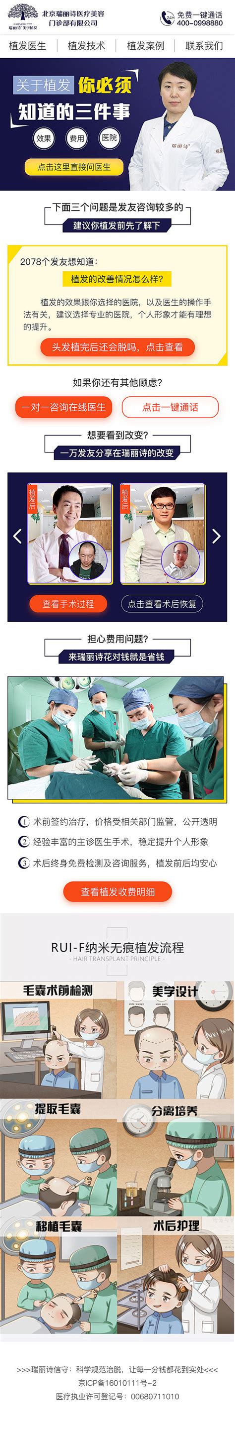 脱发 植发 着陆页 单页 信息流 植发信息流 一级脱发 二级脱发 雄激素性脱发 植发过程图 毛囊术前检查 提取毛囊 新氧 移植毛囊