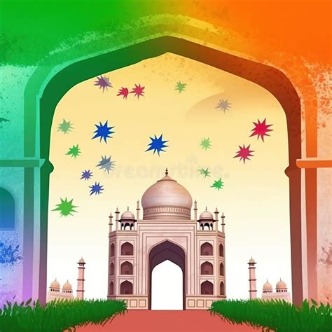 Creative Manipulation Of Indian Architecture Stock Illustration