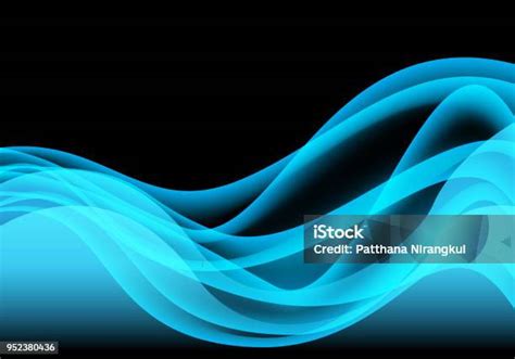 개요 블루 웨이브 곡선 모션 블랙 디자인 현대 미래 배경 벡터 일러스트 레이 션에 0명에 대한 스톡 벡터 아트 및 기타 이미지 0명 검은색 곡선 Istock