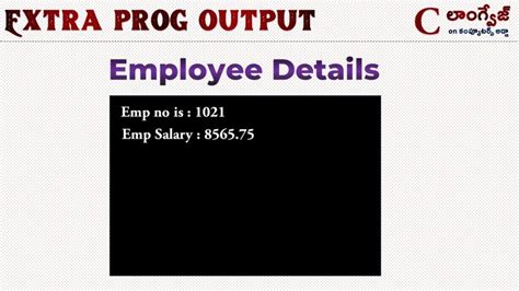 Printing Integer And Float Values In C Lang Telugu 4 Programs Extra