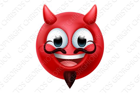 Devil Emoji Emoticon Man Face People Illustrations ~ Creative Market
