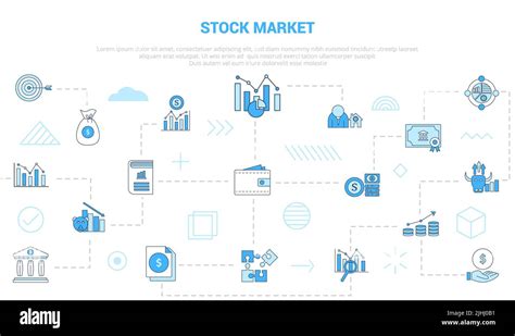 Stock Market Concept With Icon Set Template Banner With Modern Blue Color Style Vector