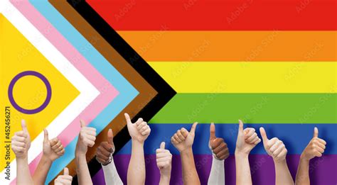 Lgbtq Trans And Intersex Rights Concept Multiracial Human Hands