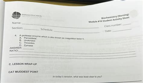 Phinma Iducation Biochemistry Nursing Module StudyX