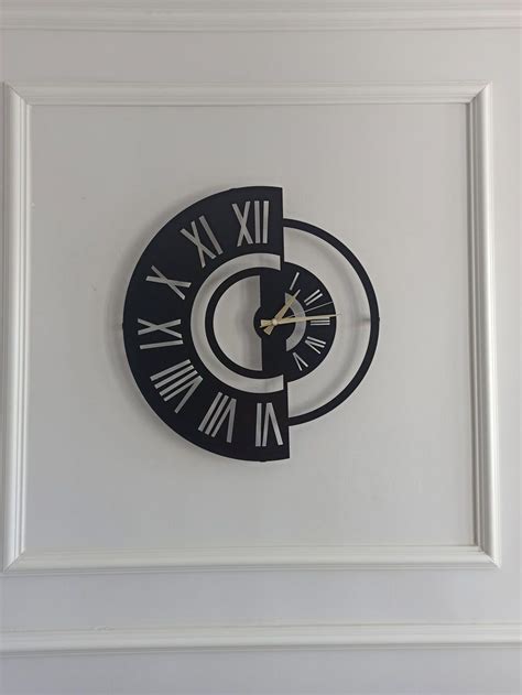 Bifim Ruota Metal Black Wall Clock 50x50 Cm Retro Modern Wall Dekor