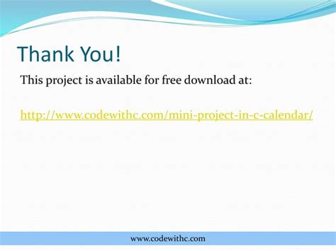 simple calendar application using c pptx