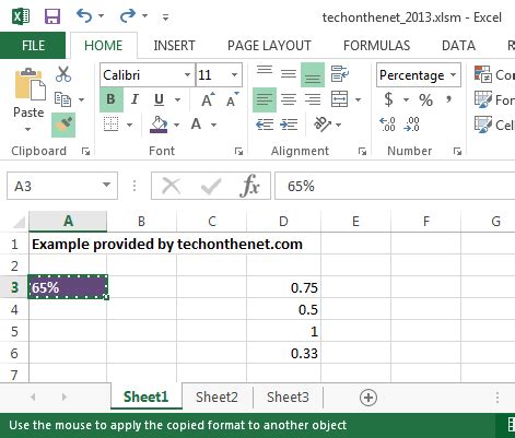 Ms Excel Format Painter