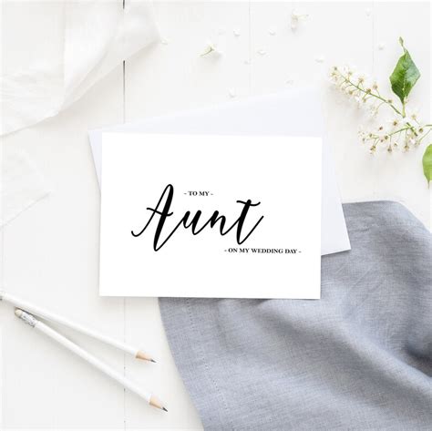 Wedding Card For Aunt Of The Bride And Groom Calligraphy Etsy