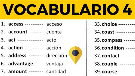 Vocabulario en inglés con pronunciación lección 4 de 8 200 palabras en
