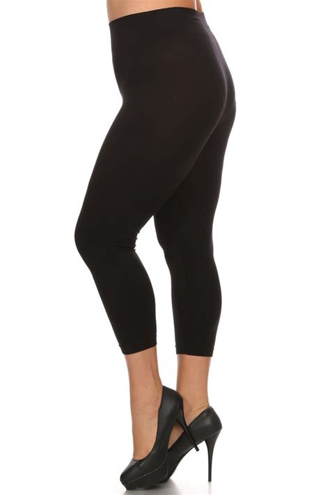 Basic Spandex Capri Leggings Plus Size Only Leggings