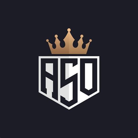 Premium Vector Luxury Aso Logo With Crown Elegant Initials Aso Letter