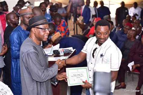 Inec Present Certificate Of Return To Cross River Governor Assembly