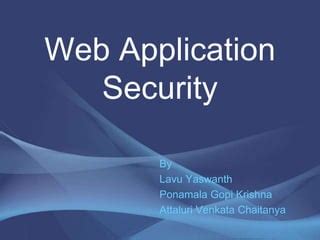WEB APPLICATION SECURITY PPT