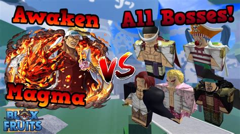 DESTROYED SOLOing EVERY Boss With Magma Awakening Blox Fruits