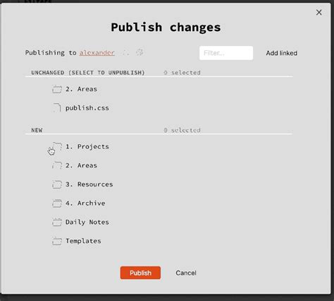 Publish Cant Select Folded Folders Bug Graveyard Obsidian Forum